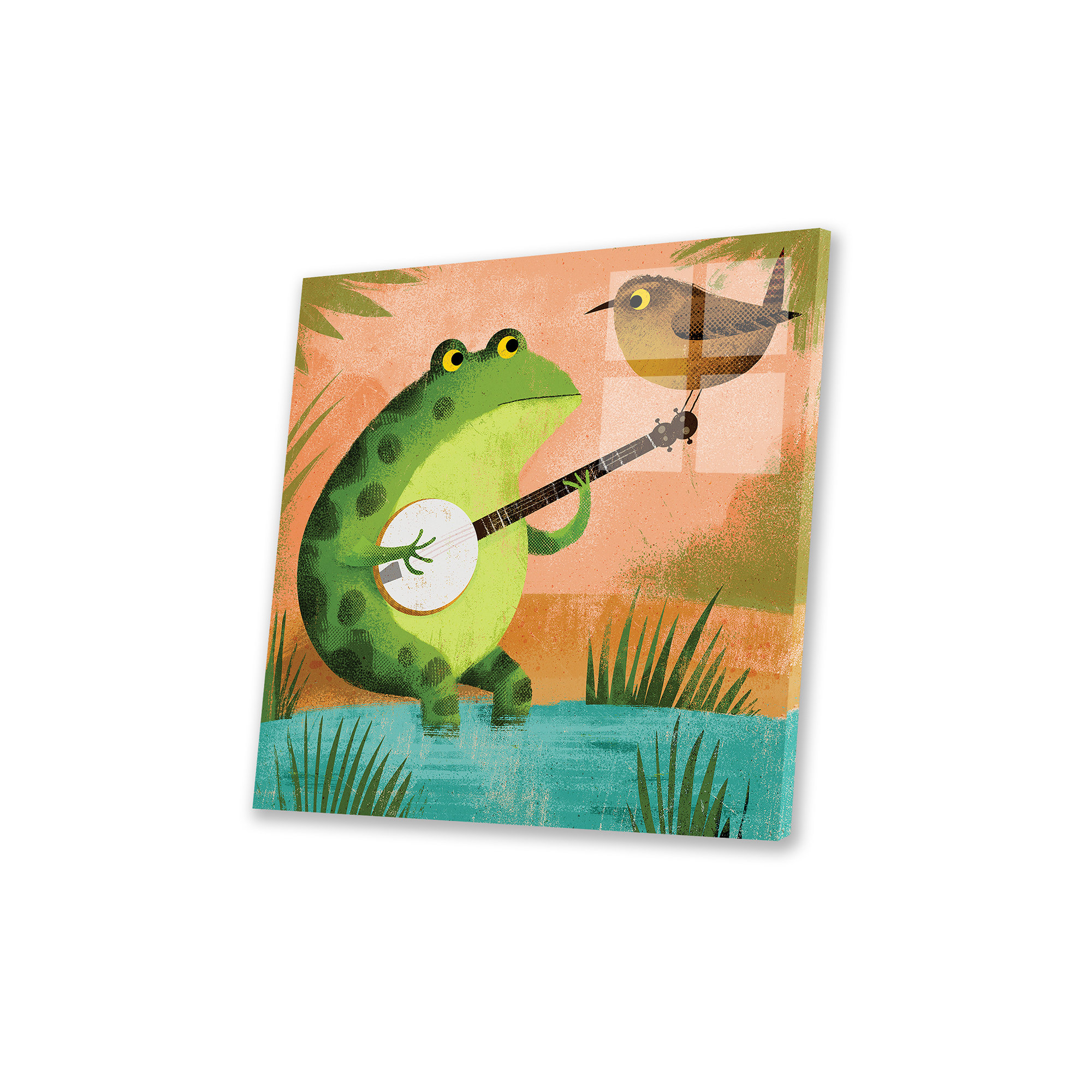 Trinx Toad And Wren On Glass by Gareth Lucas Print | Wayfair