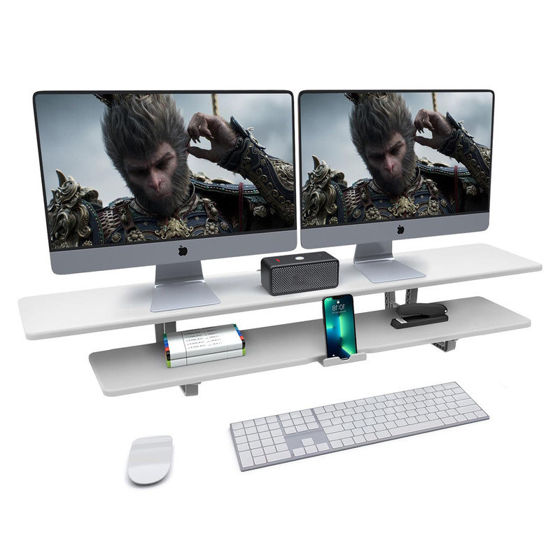 Orren Ellis Dual Monitor Stand,Computer Monitor Riser for 2 monitors,2 ...