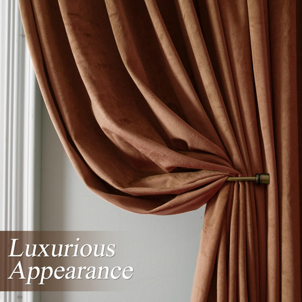 Mercer41 Dessy Velvet Curtains 2 Panel Set Super Soft luxury Rod Pocket ...