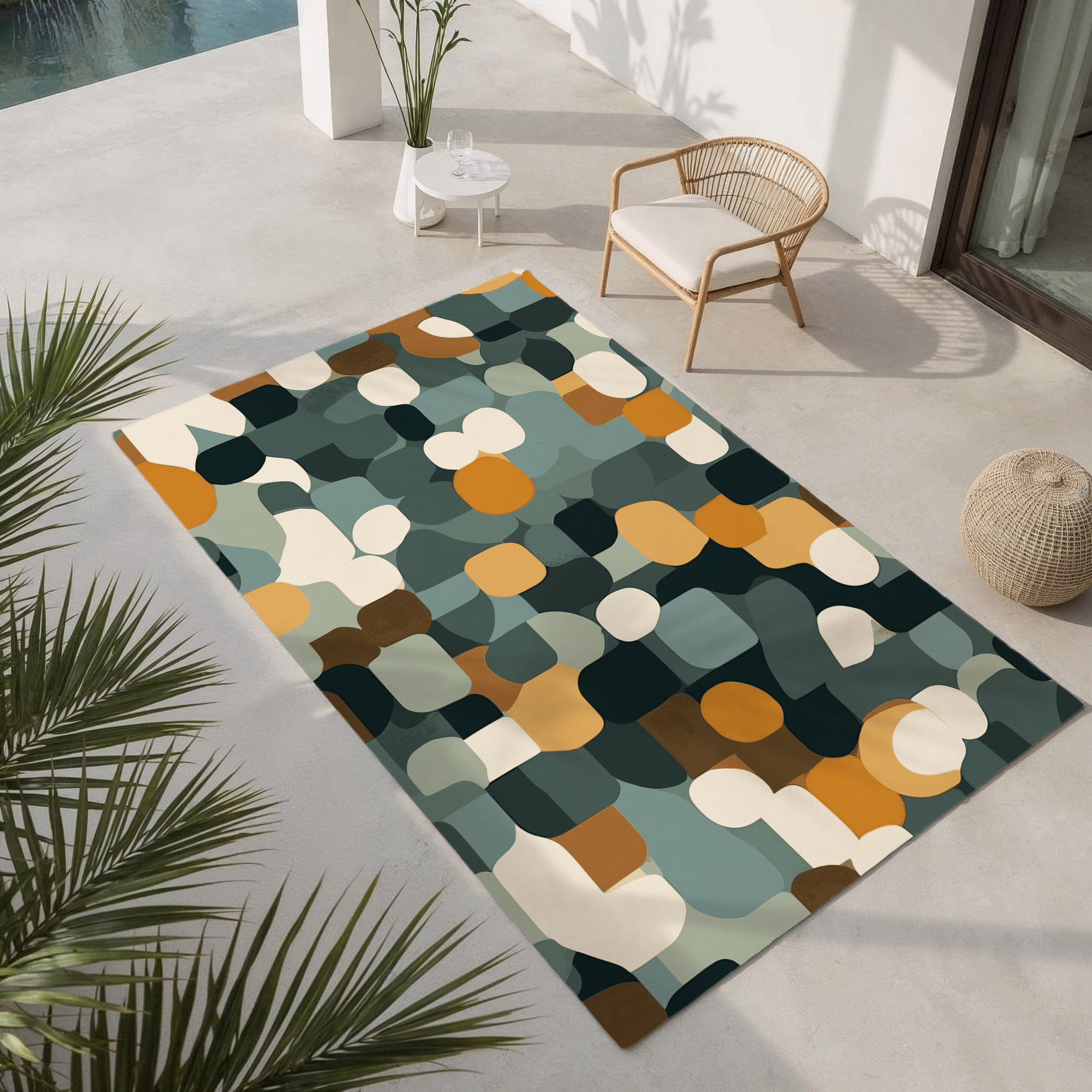 Wrought Studio™ Square Spectrum Indoor And Outdoor Area Rug | Wayfair