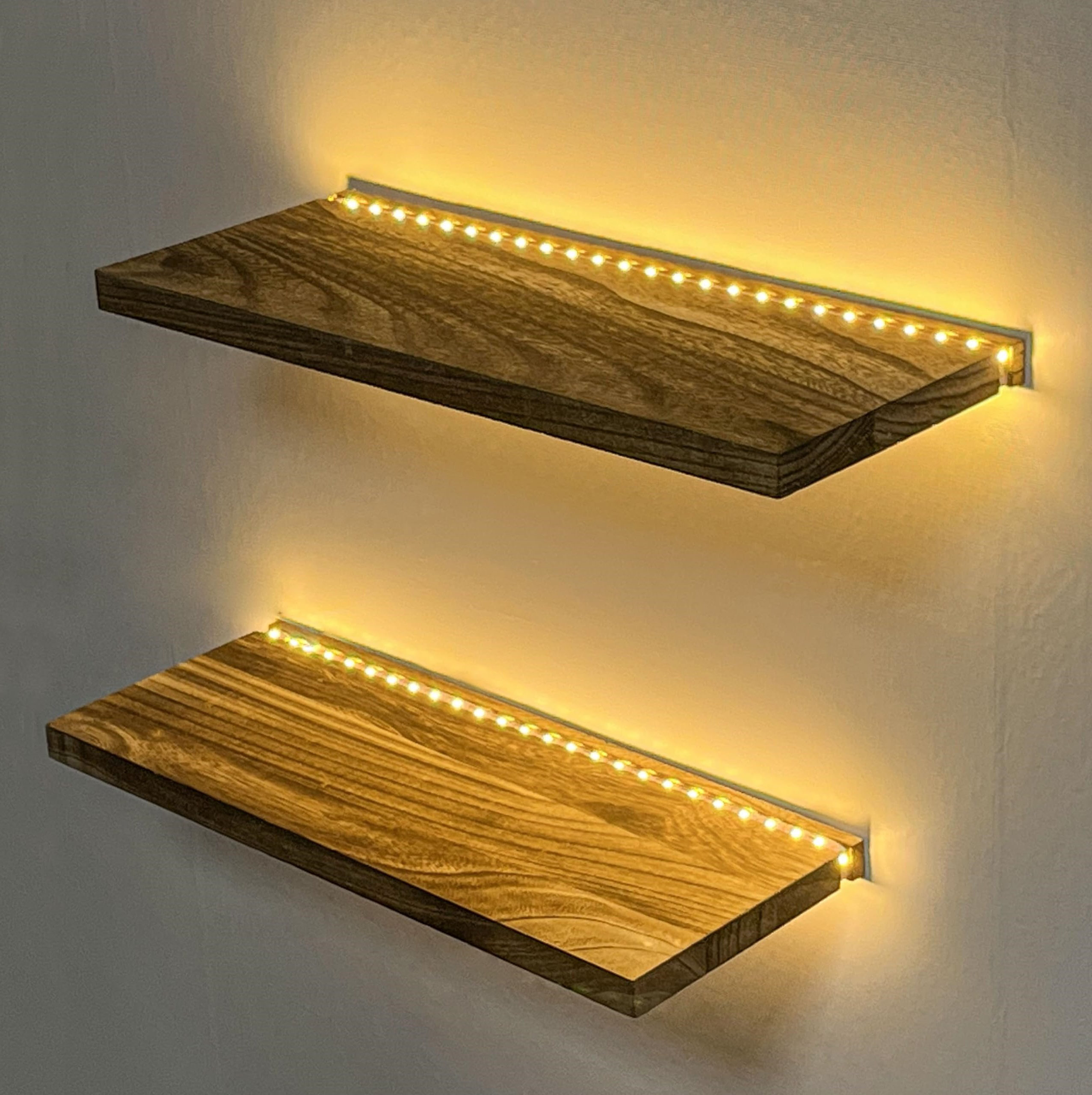 Millwood Pines Floating Shelves with LED Lights – Set of 2 - Wayfair Canada