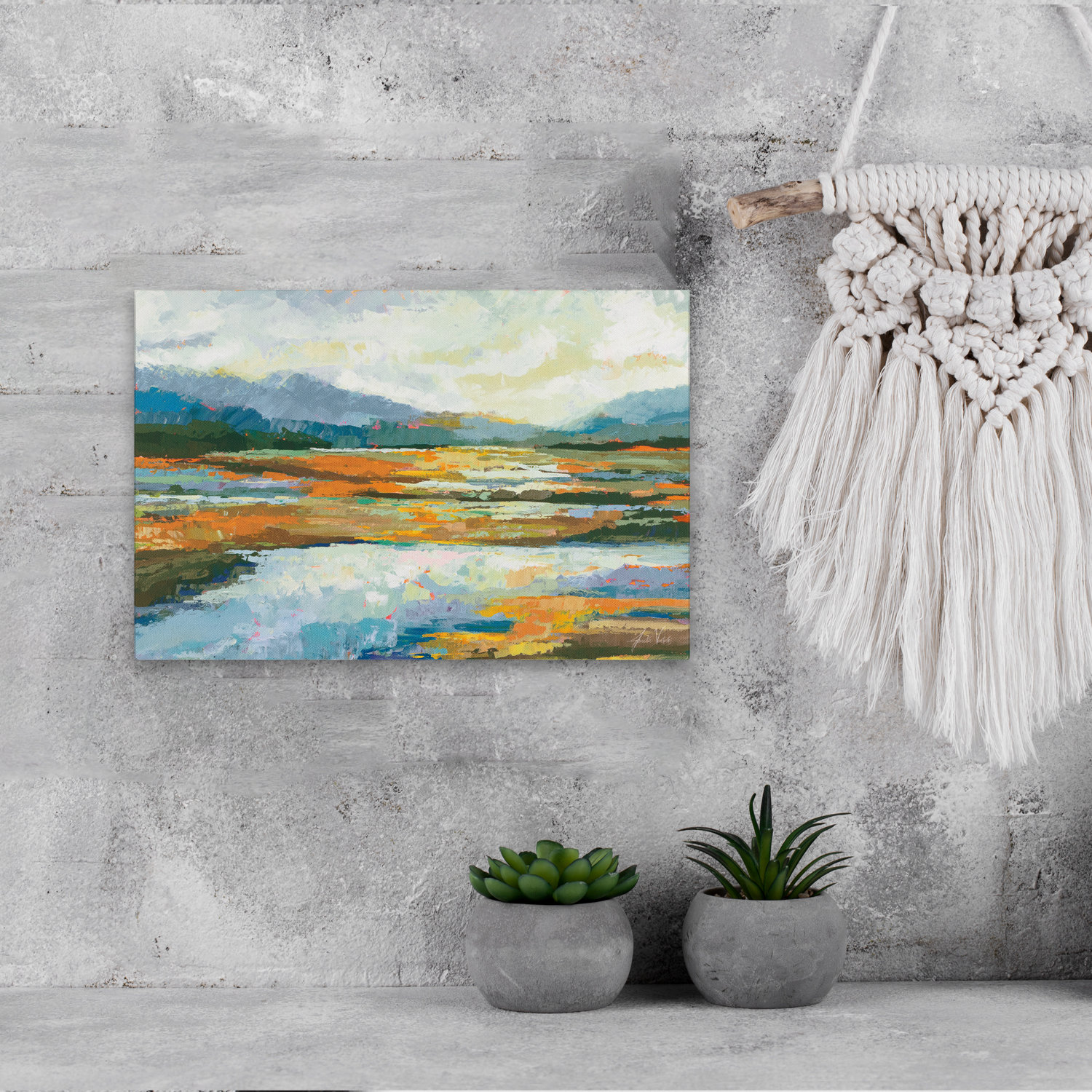 Ebern Designs Abstract And Autumn Fall Marsh Warm Crop Art | Wayfair