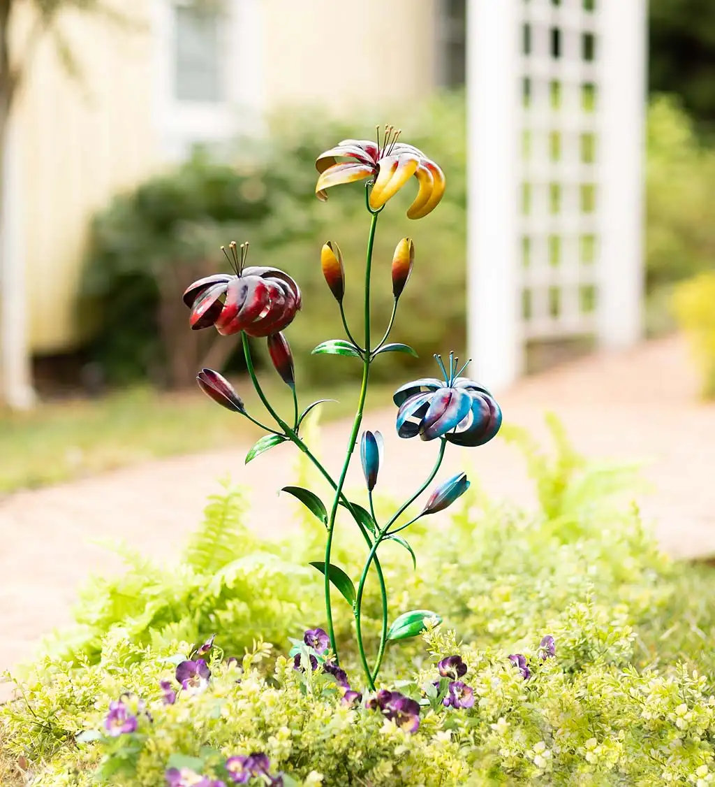 Wind & Weather Spinning Flower Garden Stake Trio - Wayfair Canada