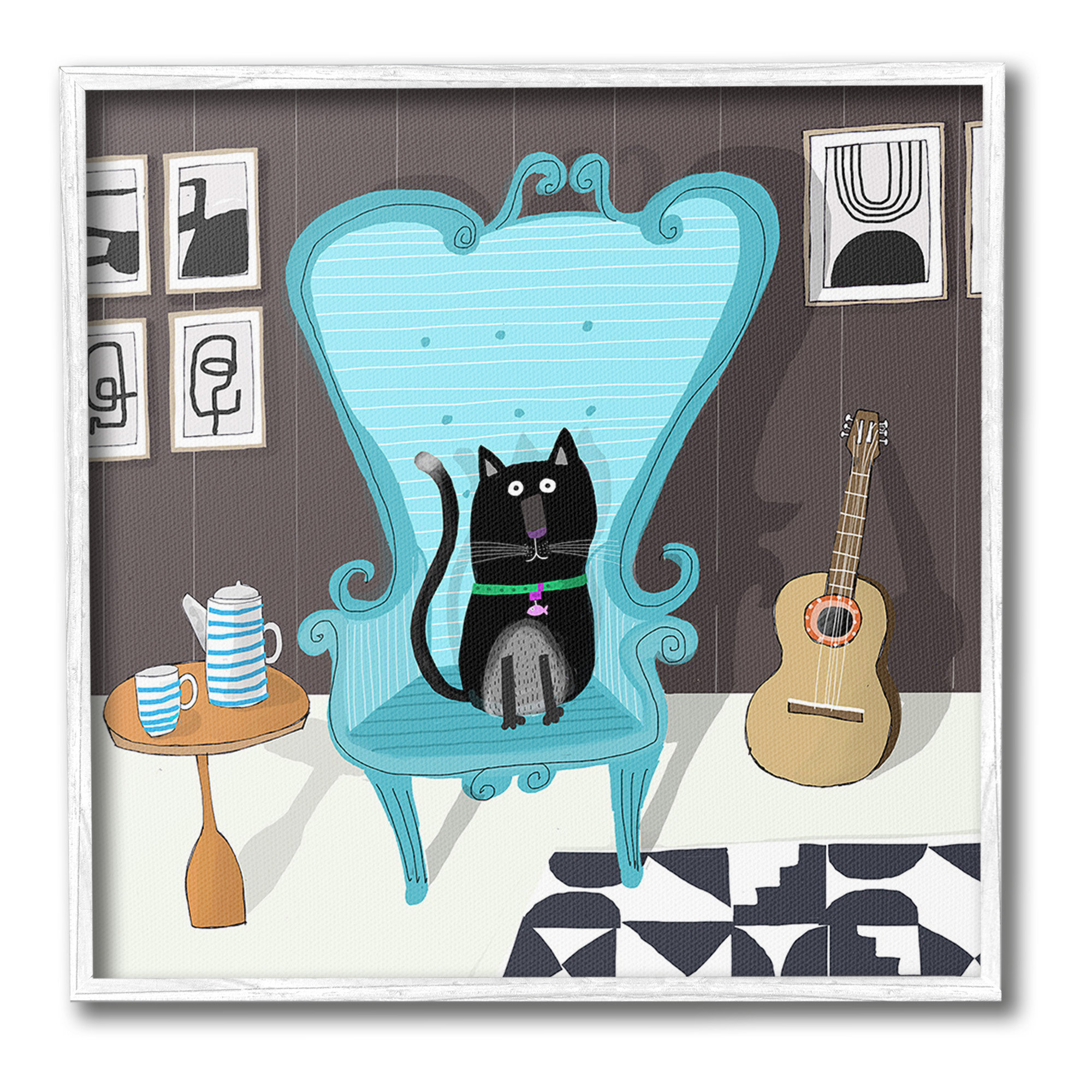 Stupell Industries " Cat In Modern Room Single Picture Frame " by Carla ...