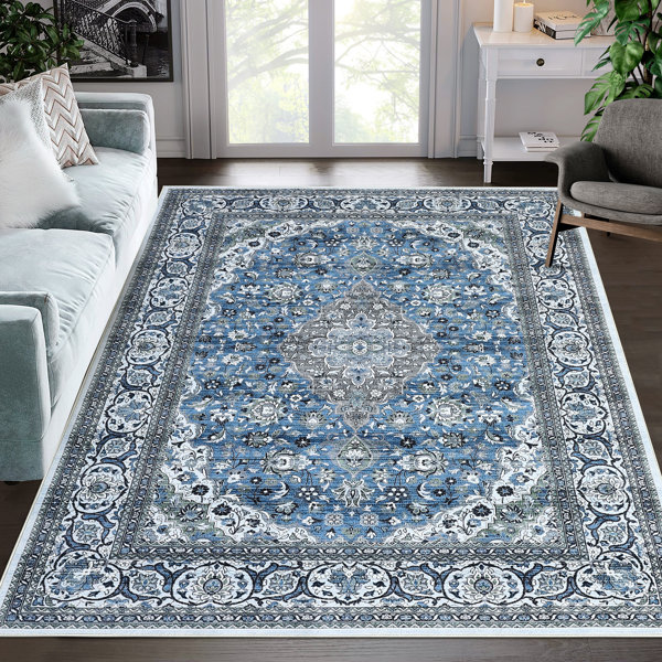 Bungalow Rose Rosembert Area Rug with Non-Slip Backing & Reviews | Wayfair