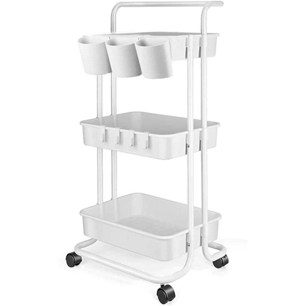KD 3 Tier Utility Rolling Cart - Storage Cart Organizer Cart Kitchen ...