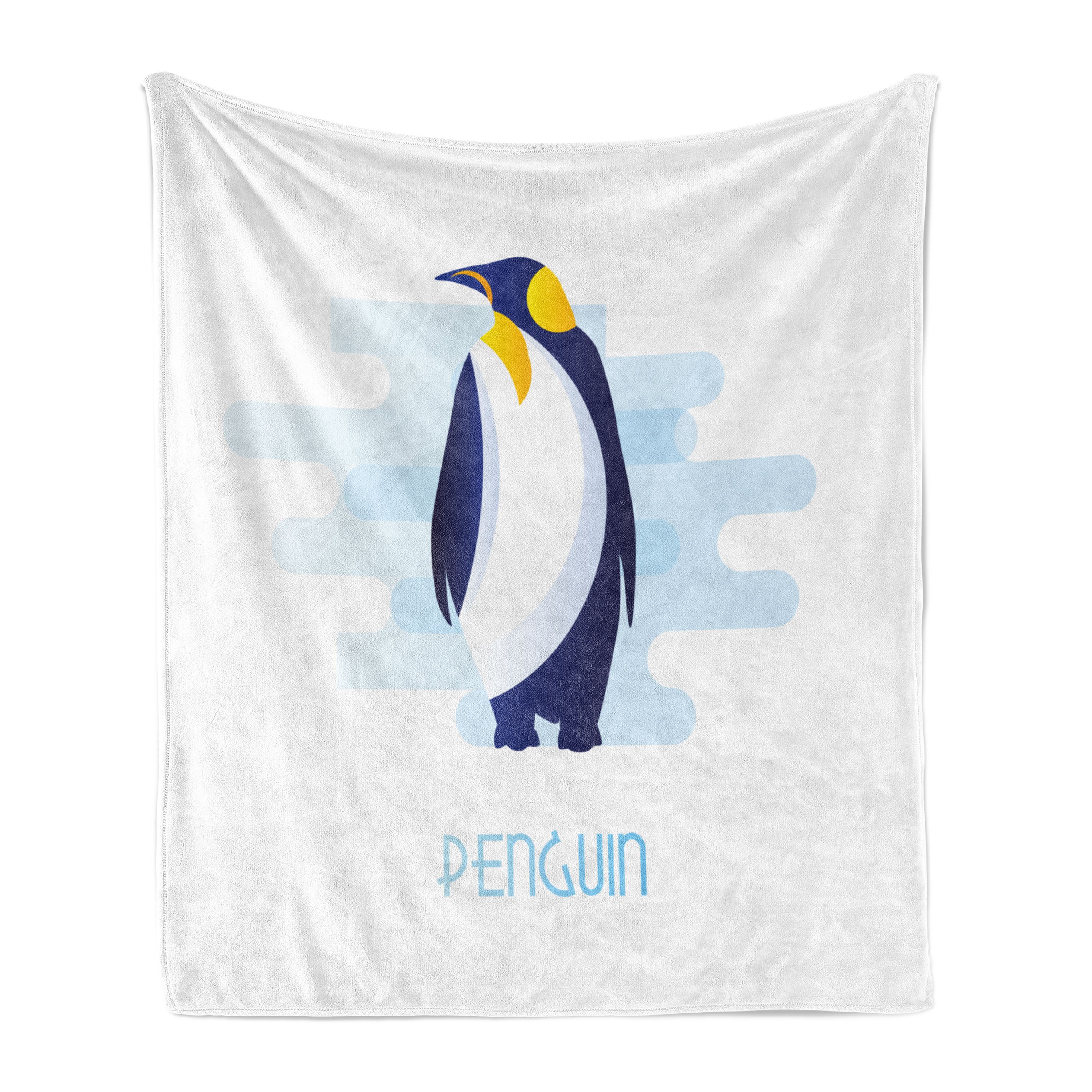 Ambesonne Penguin Fleece Throw Blanket Arctic Animal Silhouette Pale ...