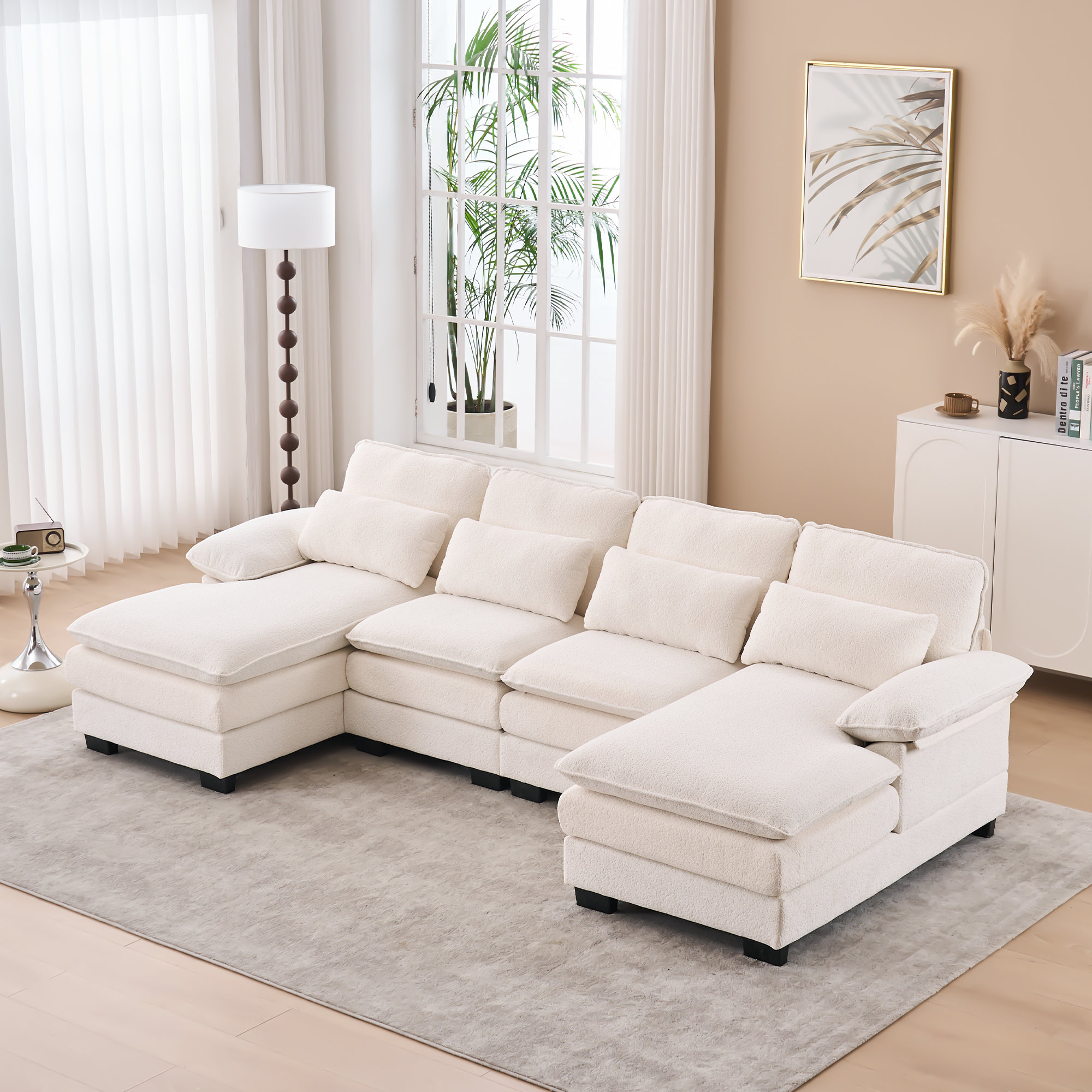 Latitude Run® Balendin 111.8'' Soft Casual Sofa U-Shape Sectional Sofa ...