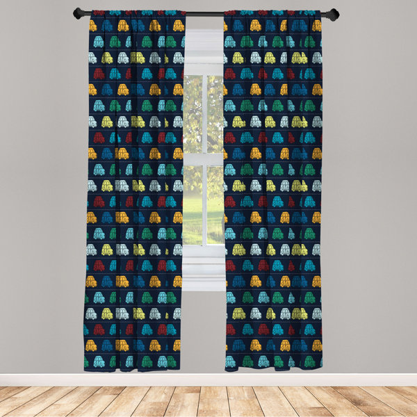 Bless international Cars Semi-Sheer Rod Pocket Curtain Panels | Wayfair