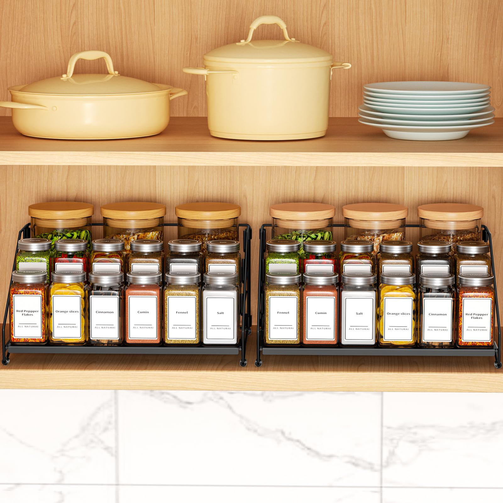 Ebern Designs 4 Tier Spice Rack Organzier, Spice Rack For Cabinet ...