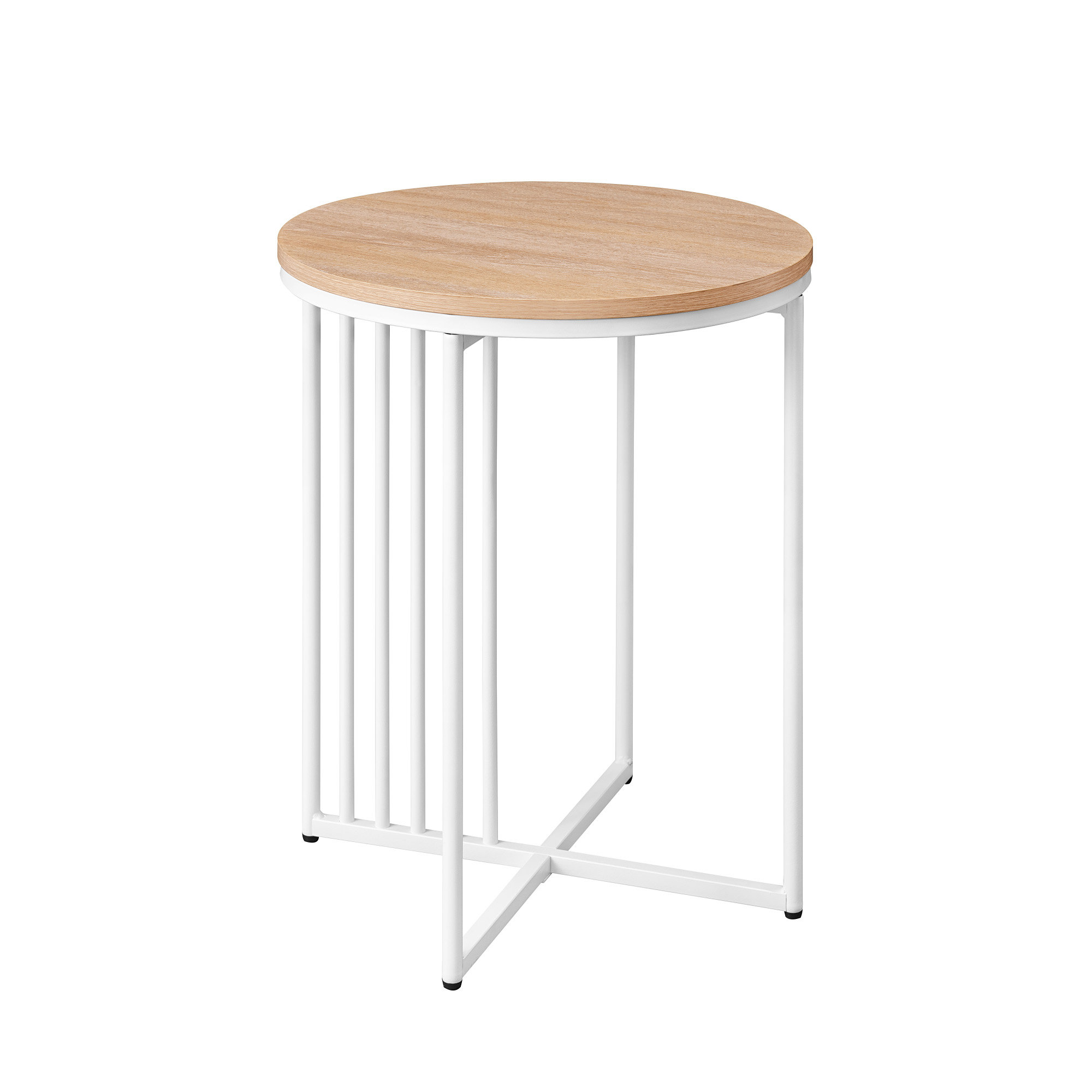 Latitude Run® Modern Metal-Slat Round End Table | Wayfair