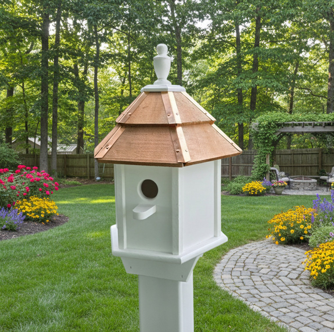 Wildon Home® Cedar Roof Birdhouse, 2 Nesting Compartments with Perch ...