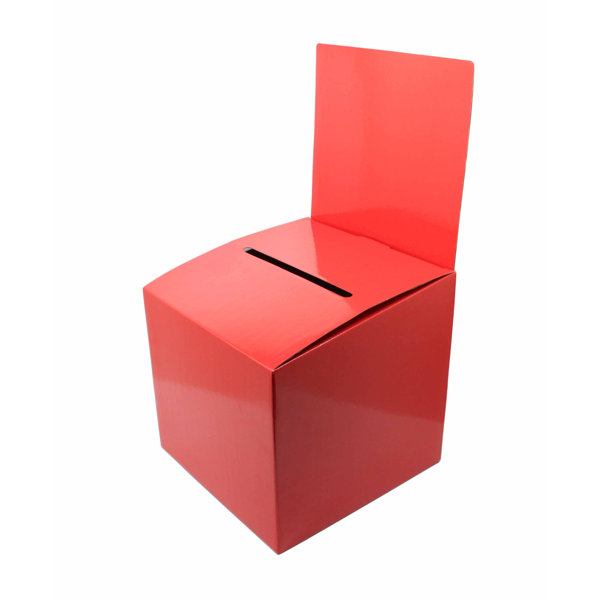 Inbox Zero 10PK Red Small Mini Raffle Ticket Cardboard Box 6x6x12" Tip ...