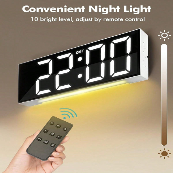 Ebern Designs 16’’ digital wall clock colorful full screen display ...