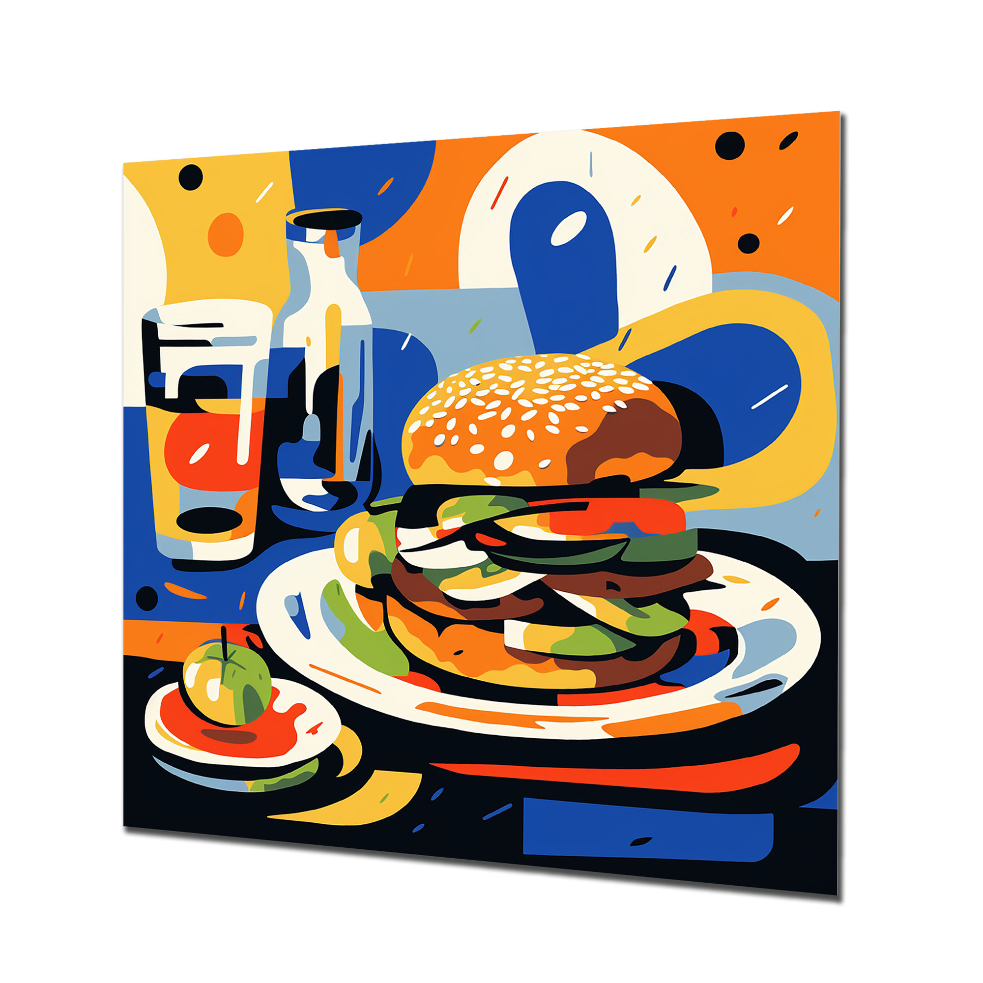 Lark Manor Pop Art Hamburger Brilliance IV - Food Metal Wall Art ...
