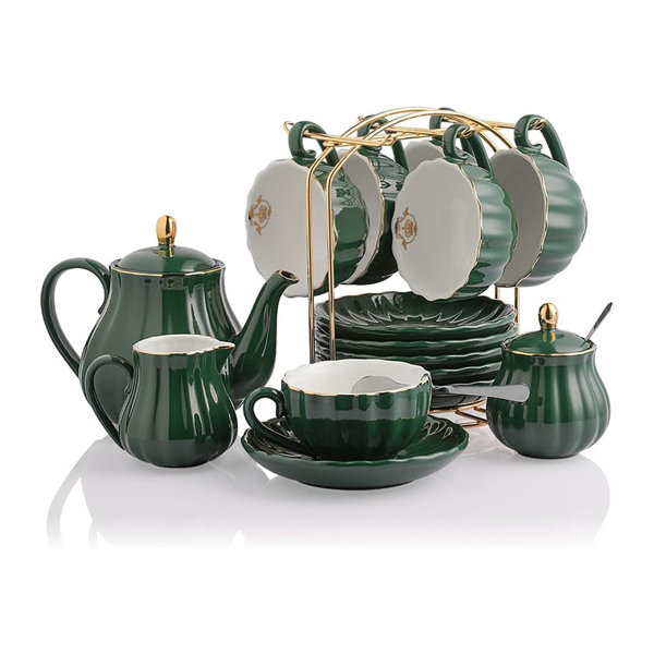Filbop Porcelain Tea Sets British Royal Series, 8 OZ Cups& Saucer ...