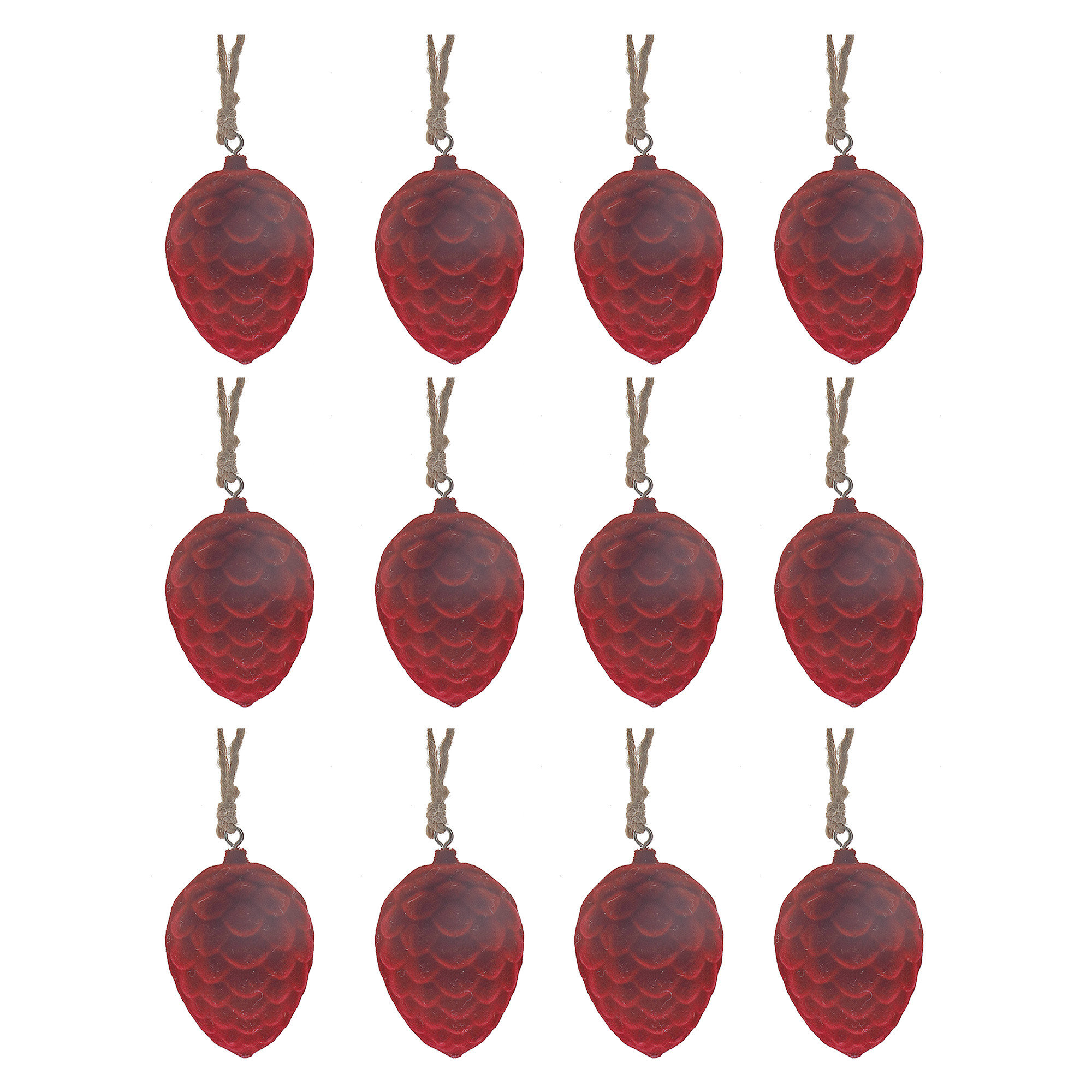 The Holiday Aisle® Velvet Pine Cone Ornament - Set Of 12 | Wayfair