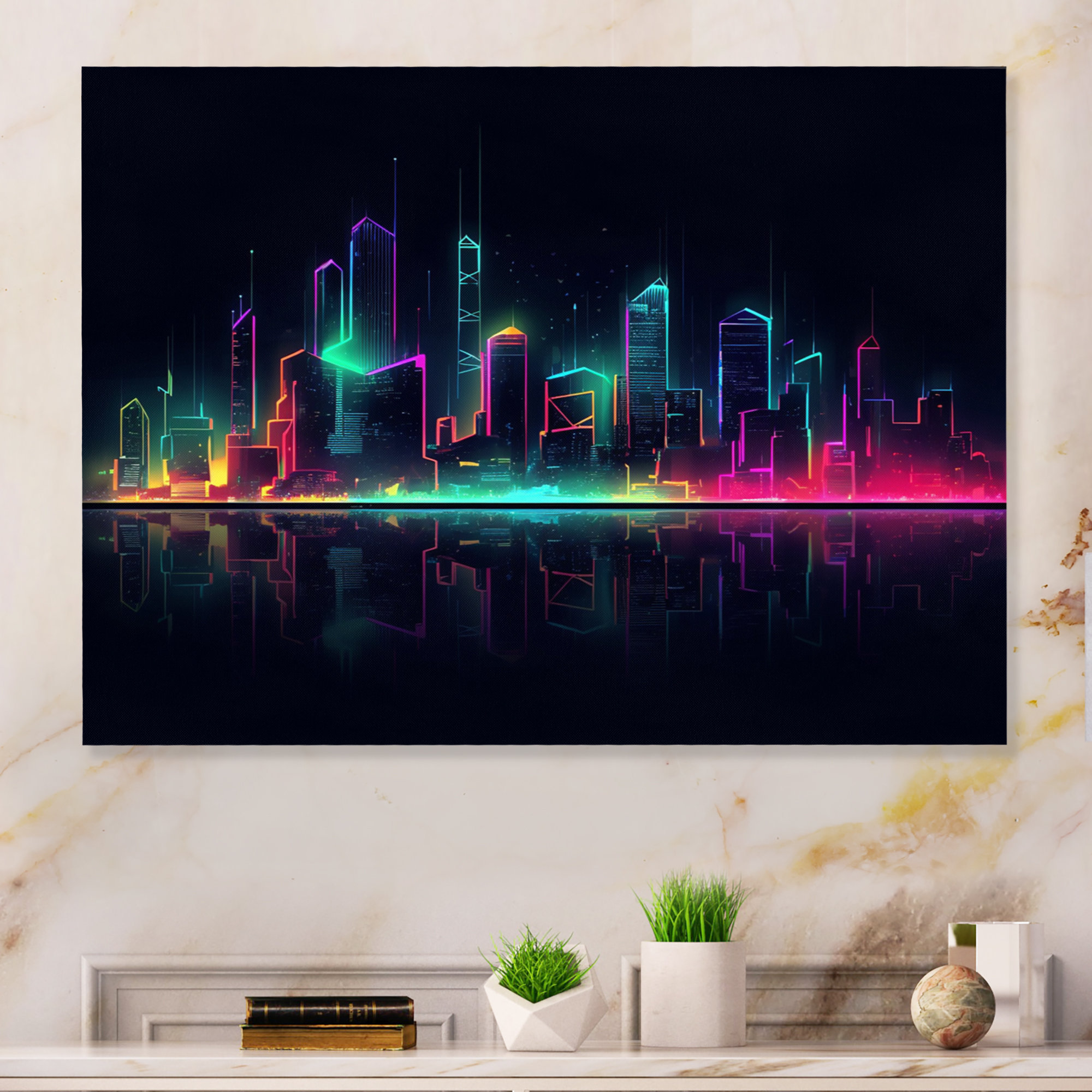 Red Barrel Studio® Pink and Green Cityscapes in Vivid Expression III ...