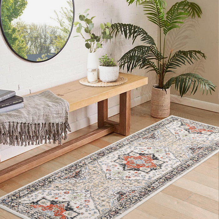Bungalow Rose Esti Area Rug with Non-Slip Backing | Wayfair