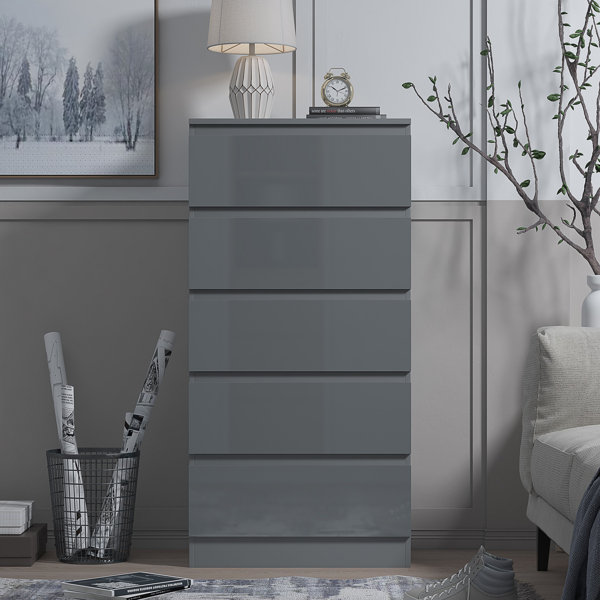 Metro Lane Brierra 5 Drawer Tallboy Chest Of Drawers. 60cm Wide. High ...