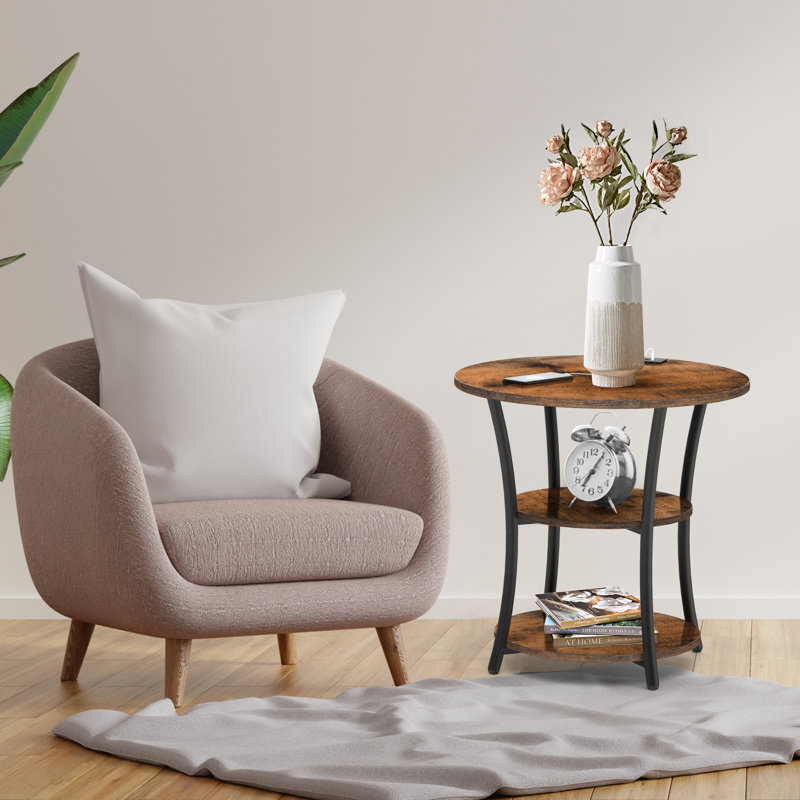 17 Stories Jalane Tall End Table with 2 USB Ports, 2 Power Outlets, and ...