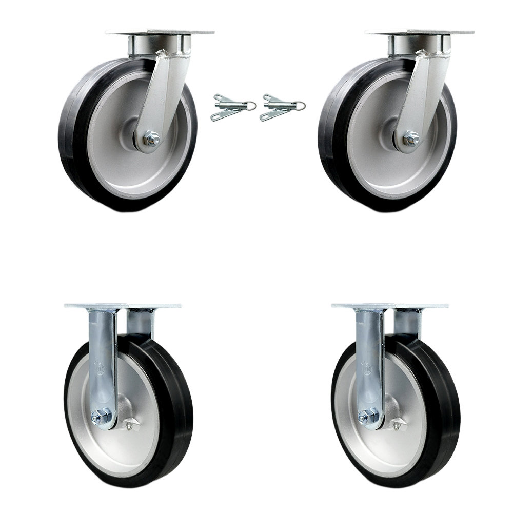 Service Caster 4 Piece Rubber on Aluminum Caster Set - Wayfair Canada