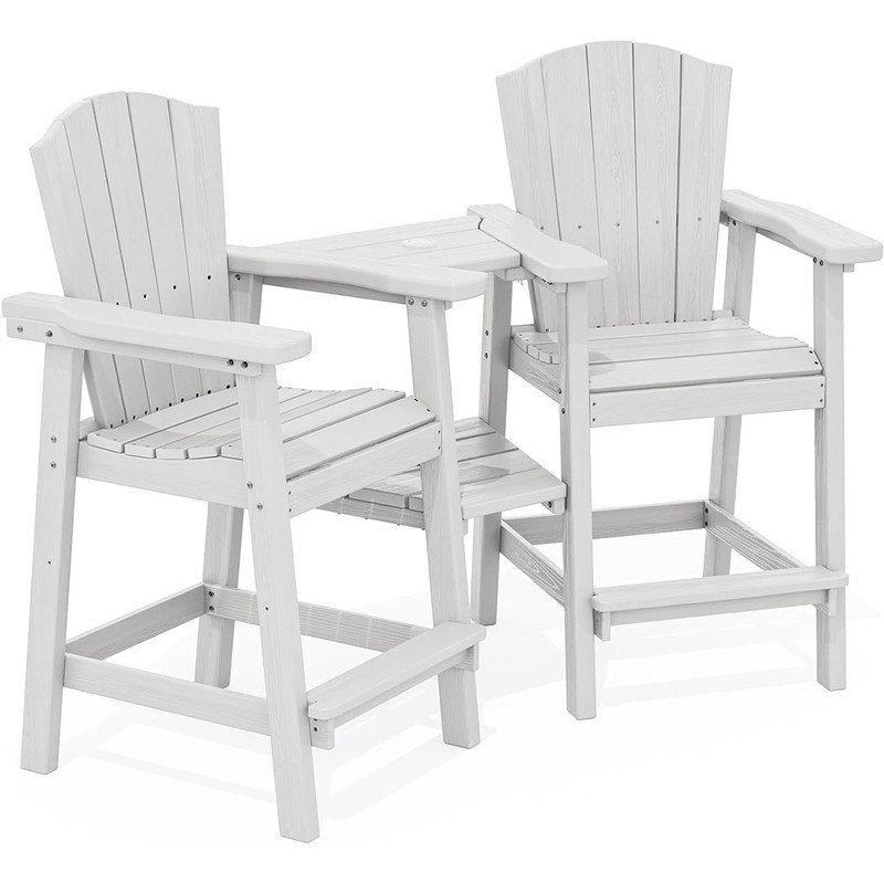 ZILNOX Tall Chair Set of 2 with Double Connecting Trays, Embossed Bar ...