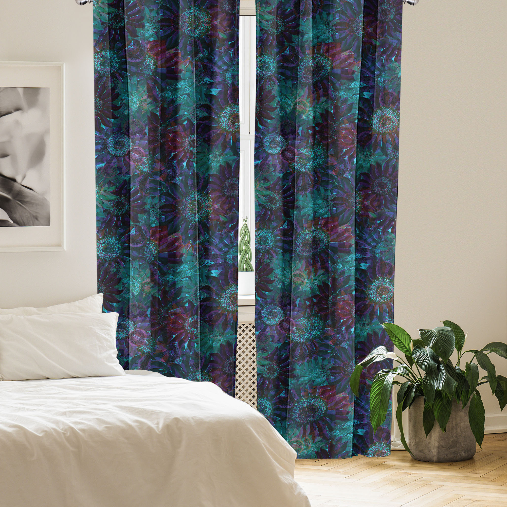 East Urban Home Erjeta East Urban Home Floral Curtains Psychedelic ...