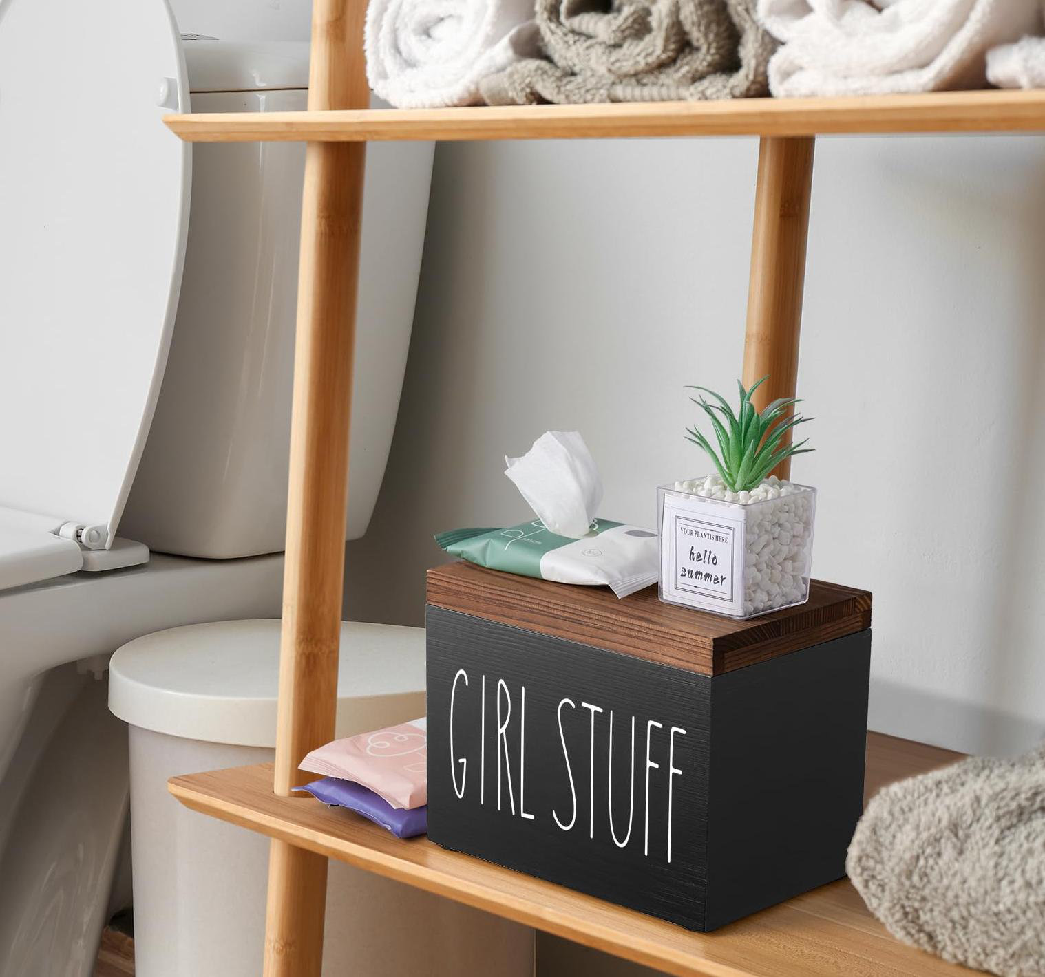 Gracie Oaks Tampon Holder For Bathroom, Feminine Product Organizer, Pad ...