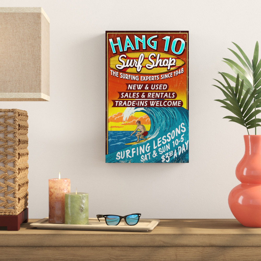 Bayou Breeze 'Wave' Vintage Advertisement on Wrapped Canvas - Wayfair ...