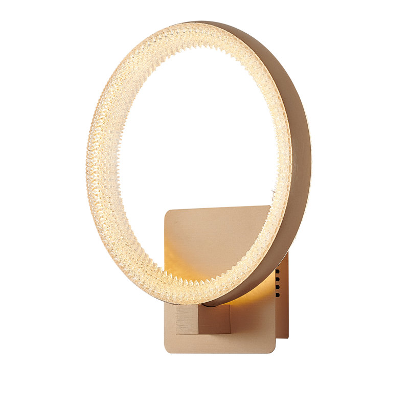 Everly Quinn 1 - Light Gold LED Wall Sconce With Clear Acrylic Diffuser ...