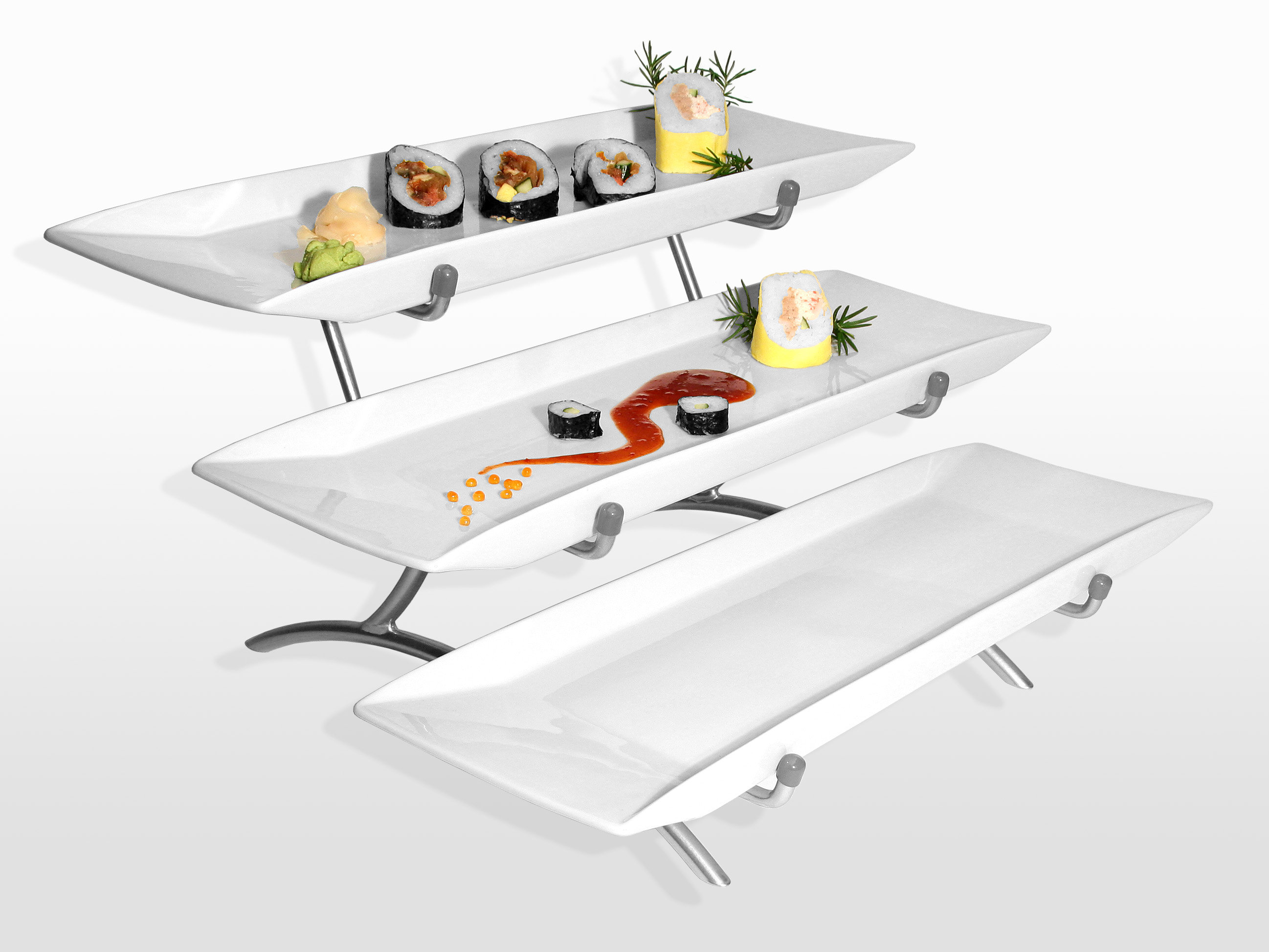 Cal-Mil Prestige Wide Frame Three Tier Wire Stand With Porcelain ...