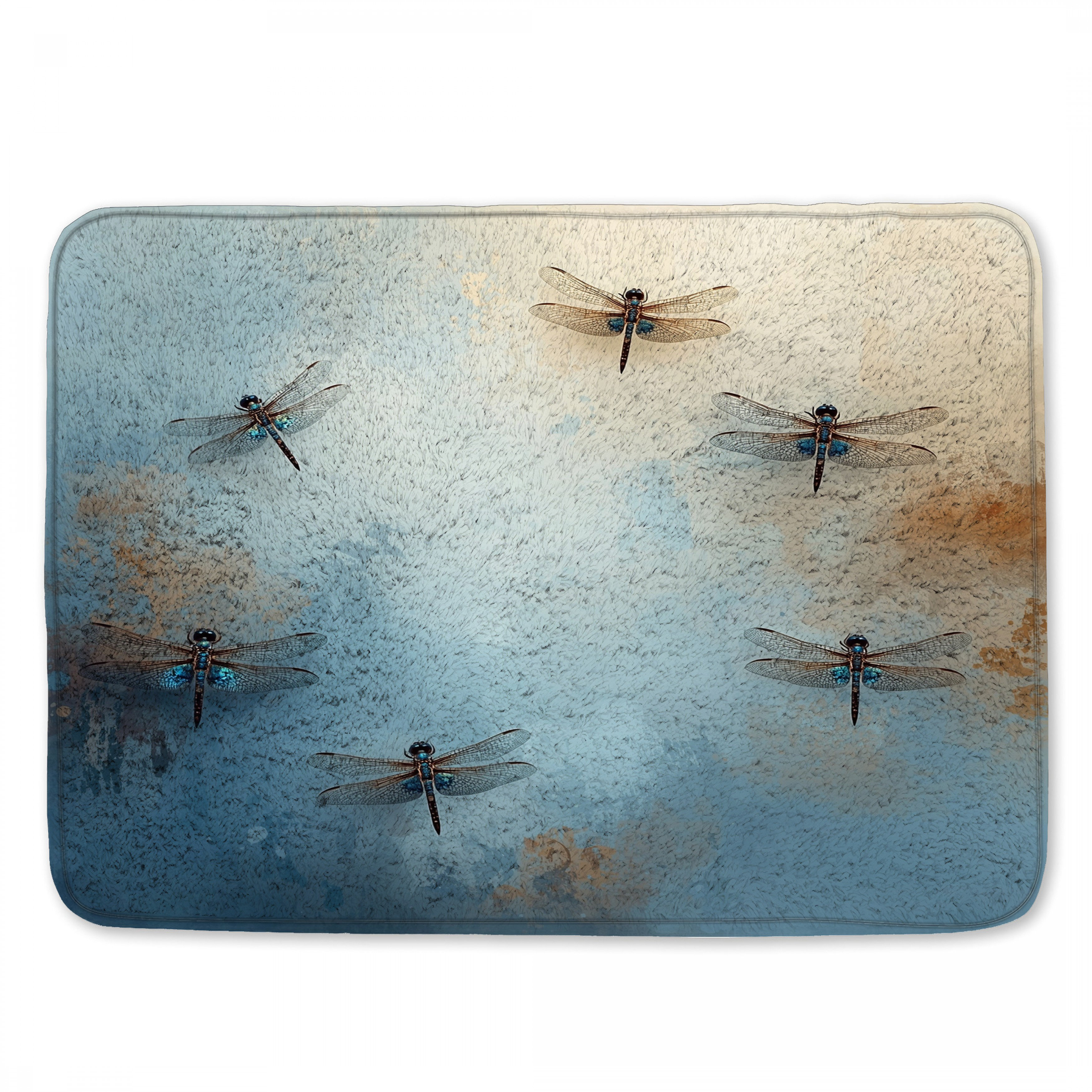 East Urban Home Dragonflies On Textured Background Bath Mat | Wayfair