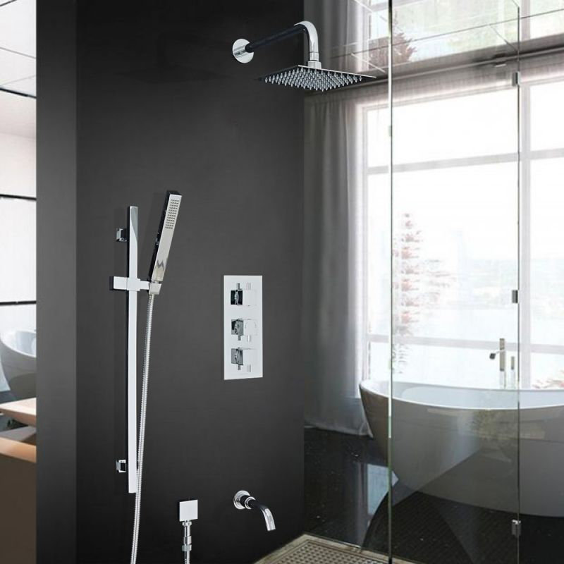 Juno Showers 16 Inch Rainfall Shower System with Handheld and ...