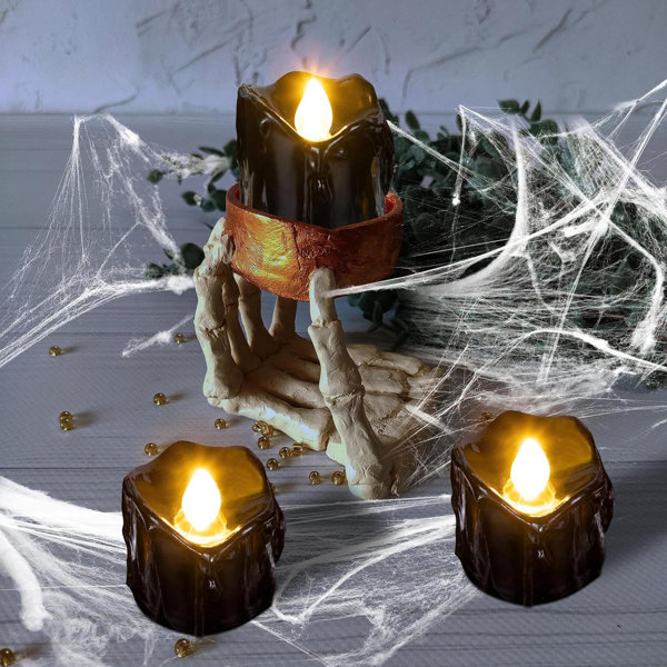 The Holiday Aisle® 36Pcs Halloween Decorations Indoor Candles Black Tea ...