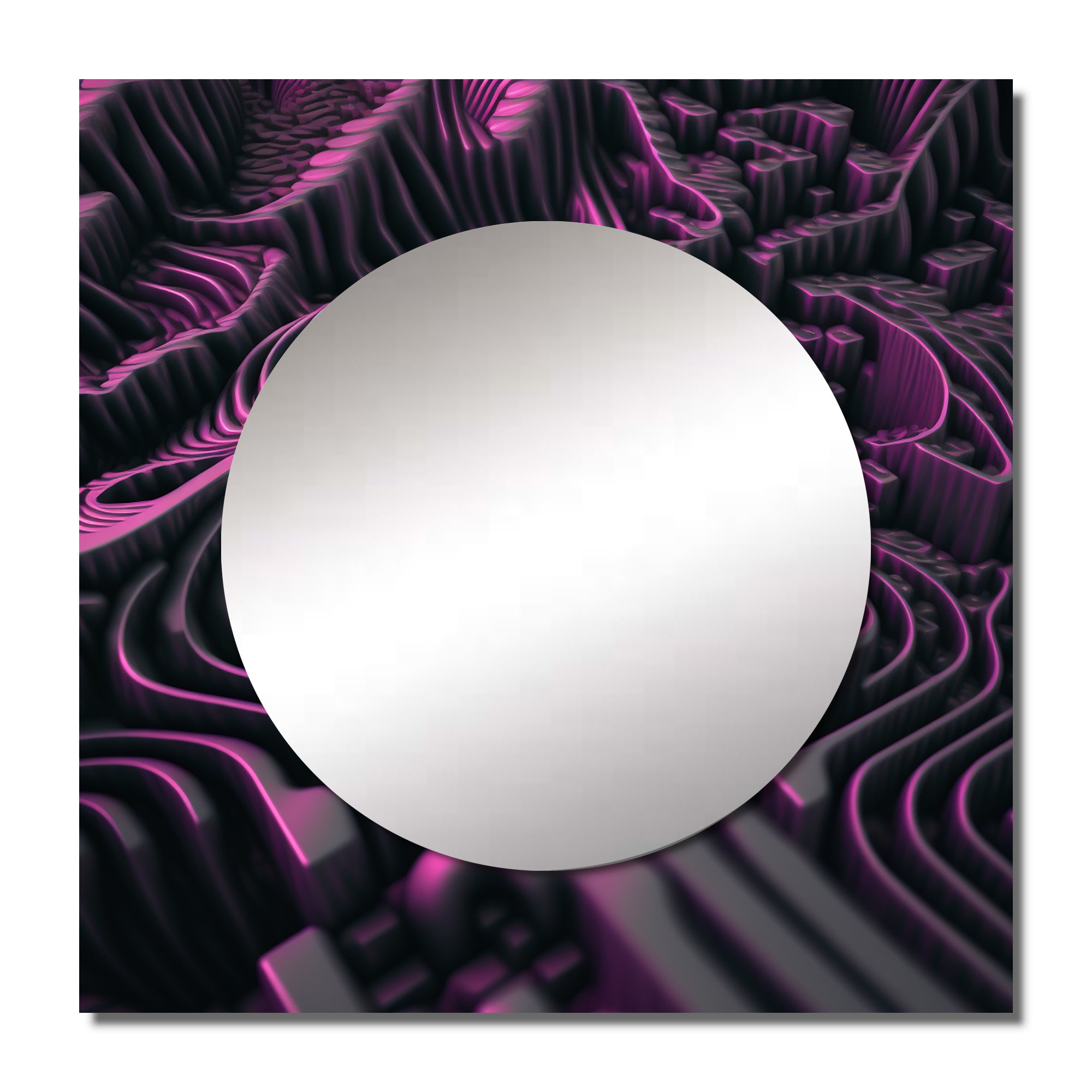 Design Art Futuristic Labyrinth Purple Maze Matrix I - Modern Geometric ...
