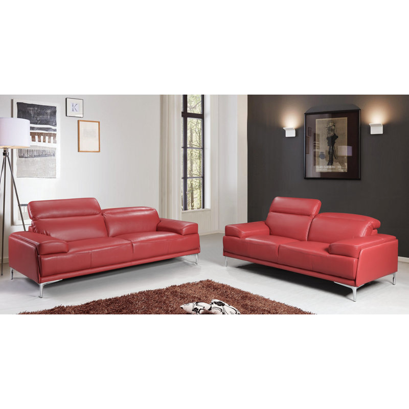 Brayden Studio® Cortrell 2 - Piece Leather Living Room Set | Wayfair