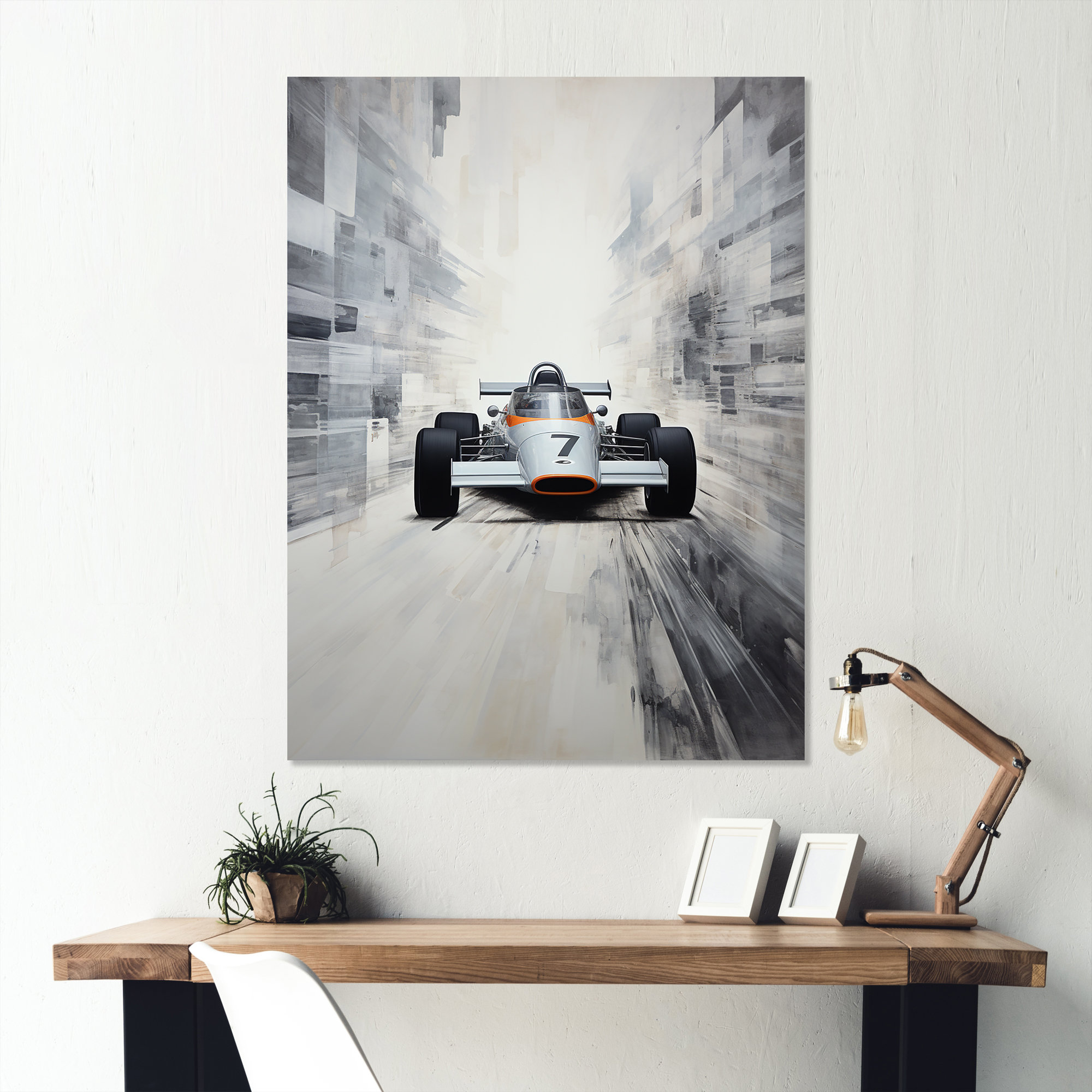 Trent Austin Design® Grey Minimalist Race Car Tracks III - Race Tracks ...