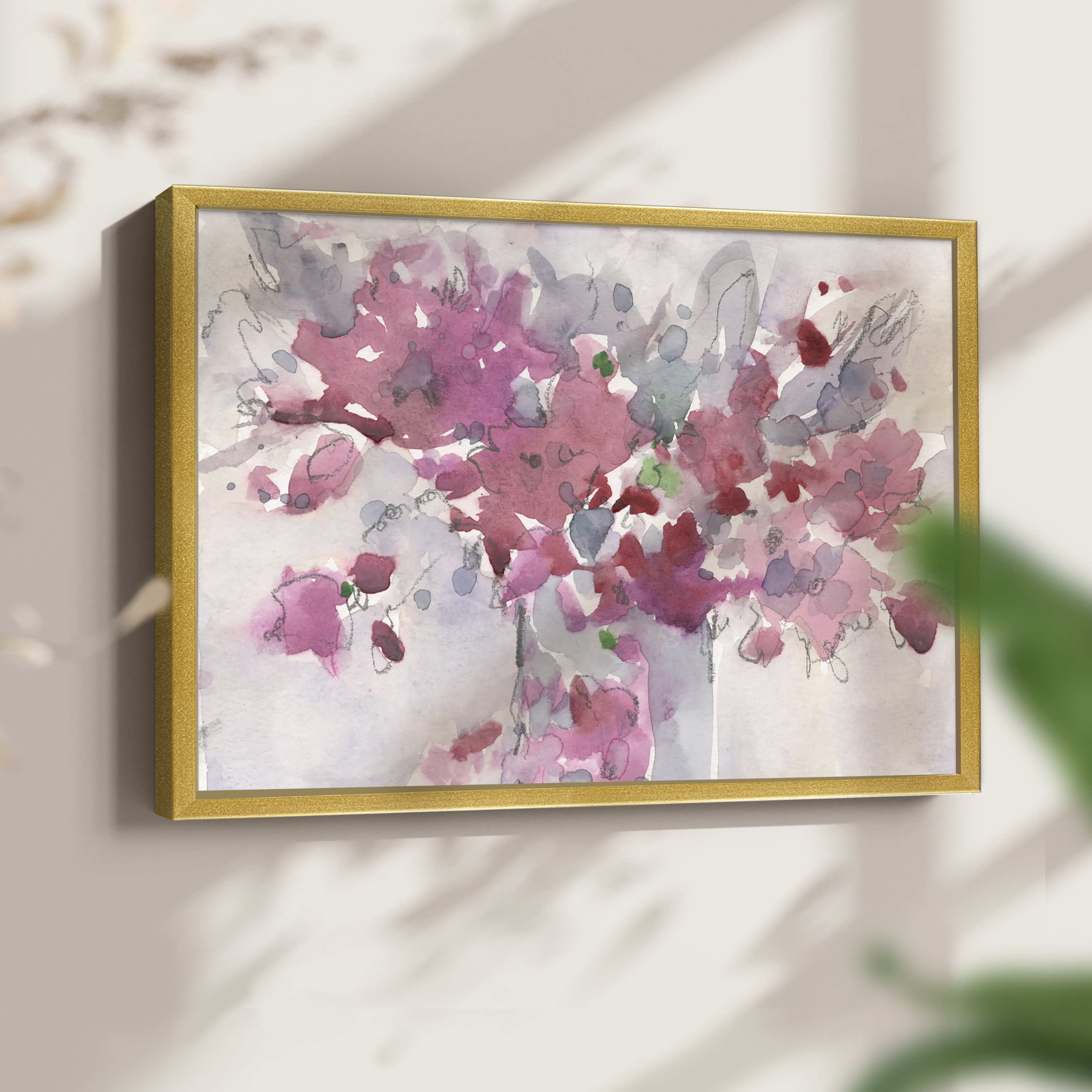 House of Hampton® Floral Setting II -Framed Print - Restickable | Wayfair