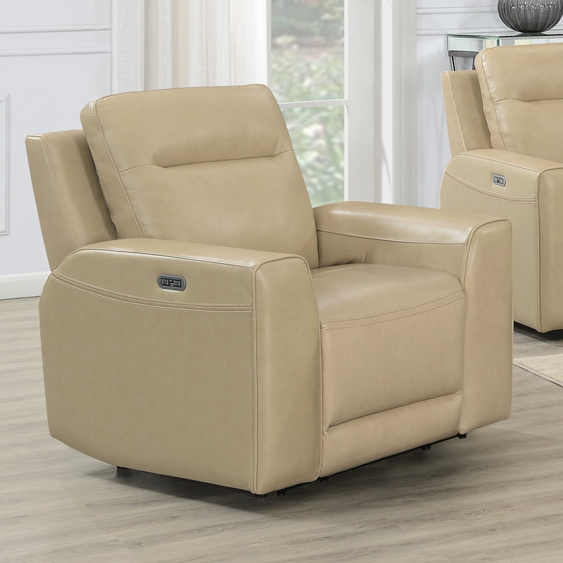 Wade Logan® Aranveer 41" Wide Leather Match Power Standard Recliner ...