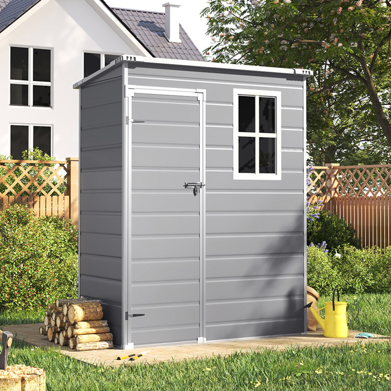 Garten Living Azarius 5 ft. W x 3 ft. D Plastic Pent Tool Shed ...