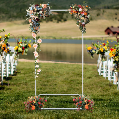 YaoTown 4.9Ft Iron Welcome Sign Frame Metal Wedding Arch Stand ...