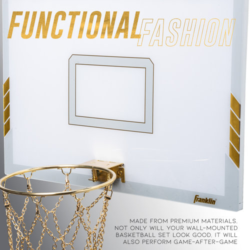 Franklin Sports Mini Basketball Hoop - Premium Gold Chrome Wall Mounted ...