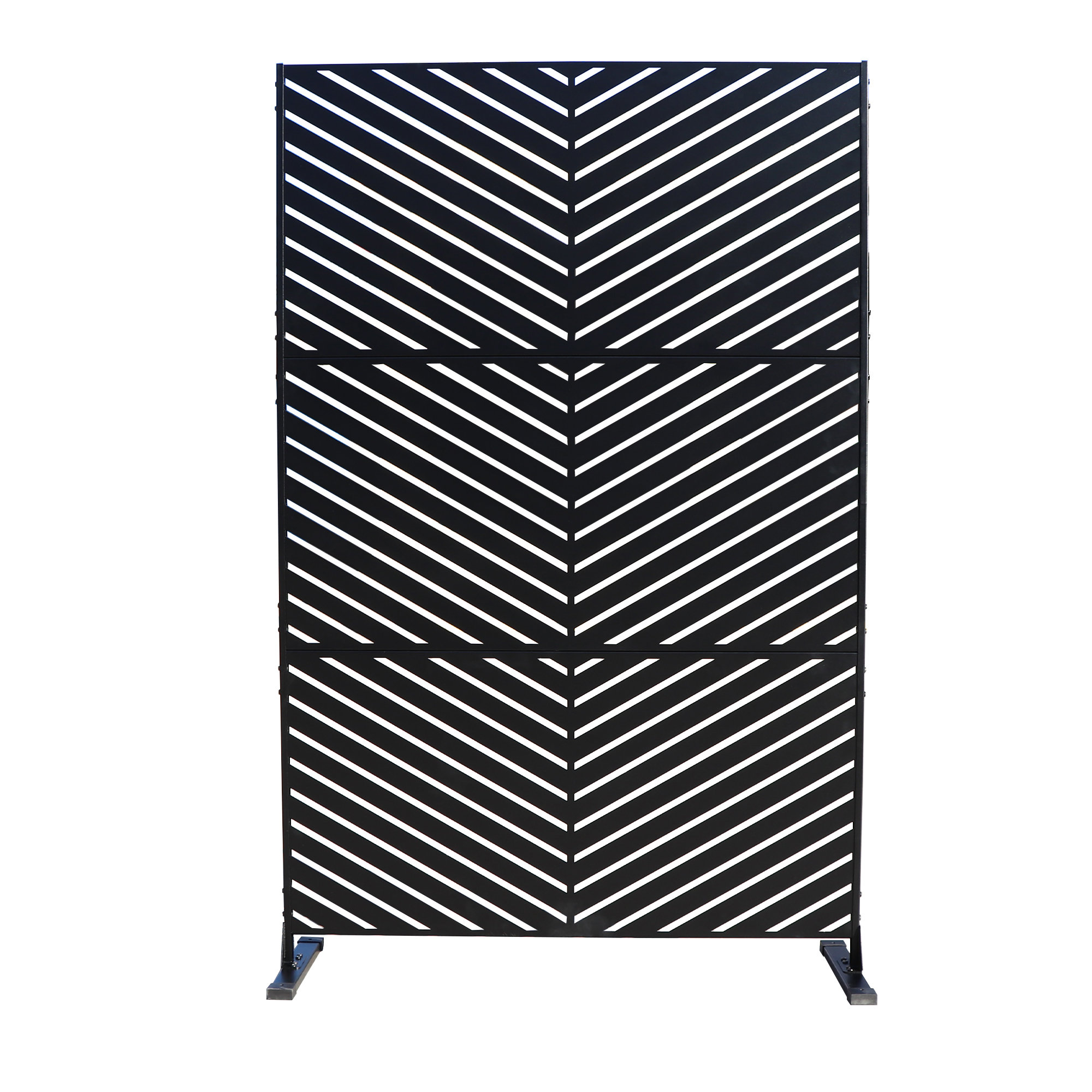 Kozyard Metal Privacy Screen Decorative Outdoor Divider With Stand ...