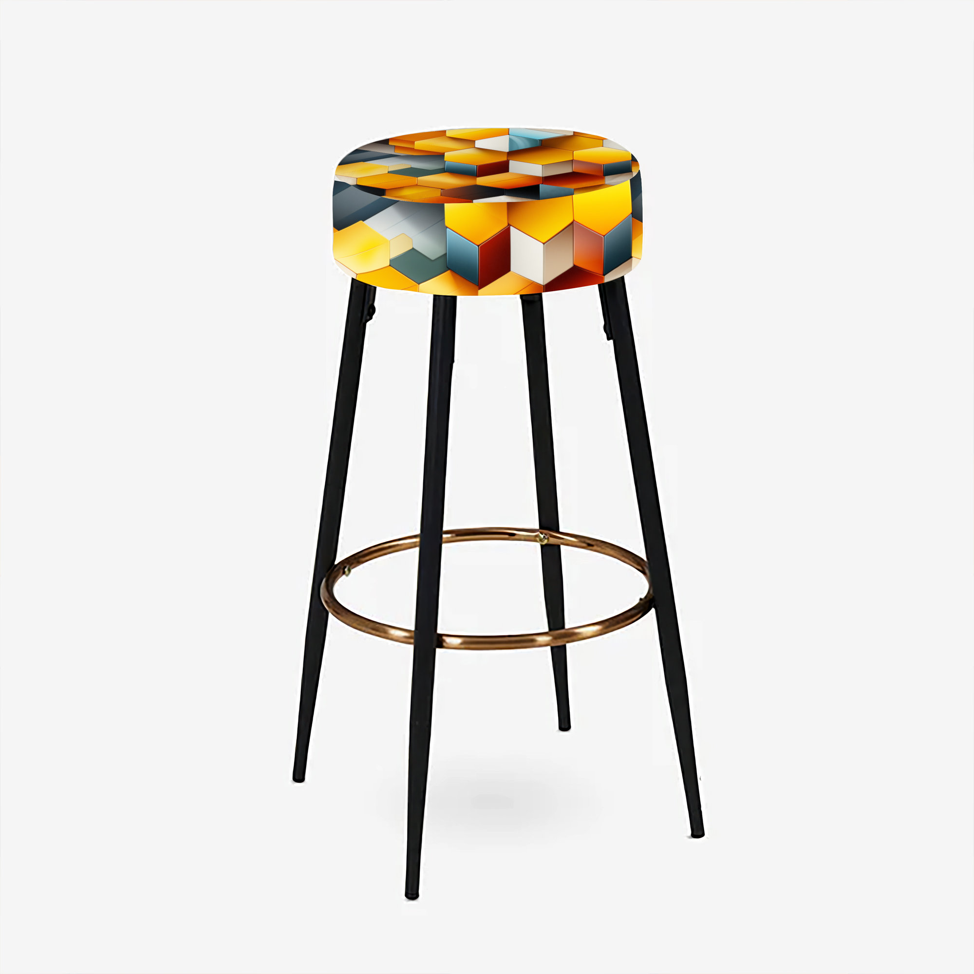 Design Art Chromatic Tiles - Geometric Bar Stools Set Of 2 | Wayfair