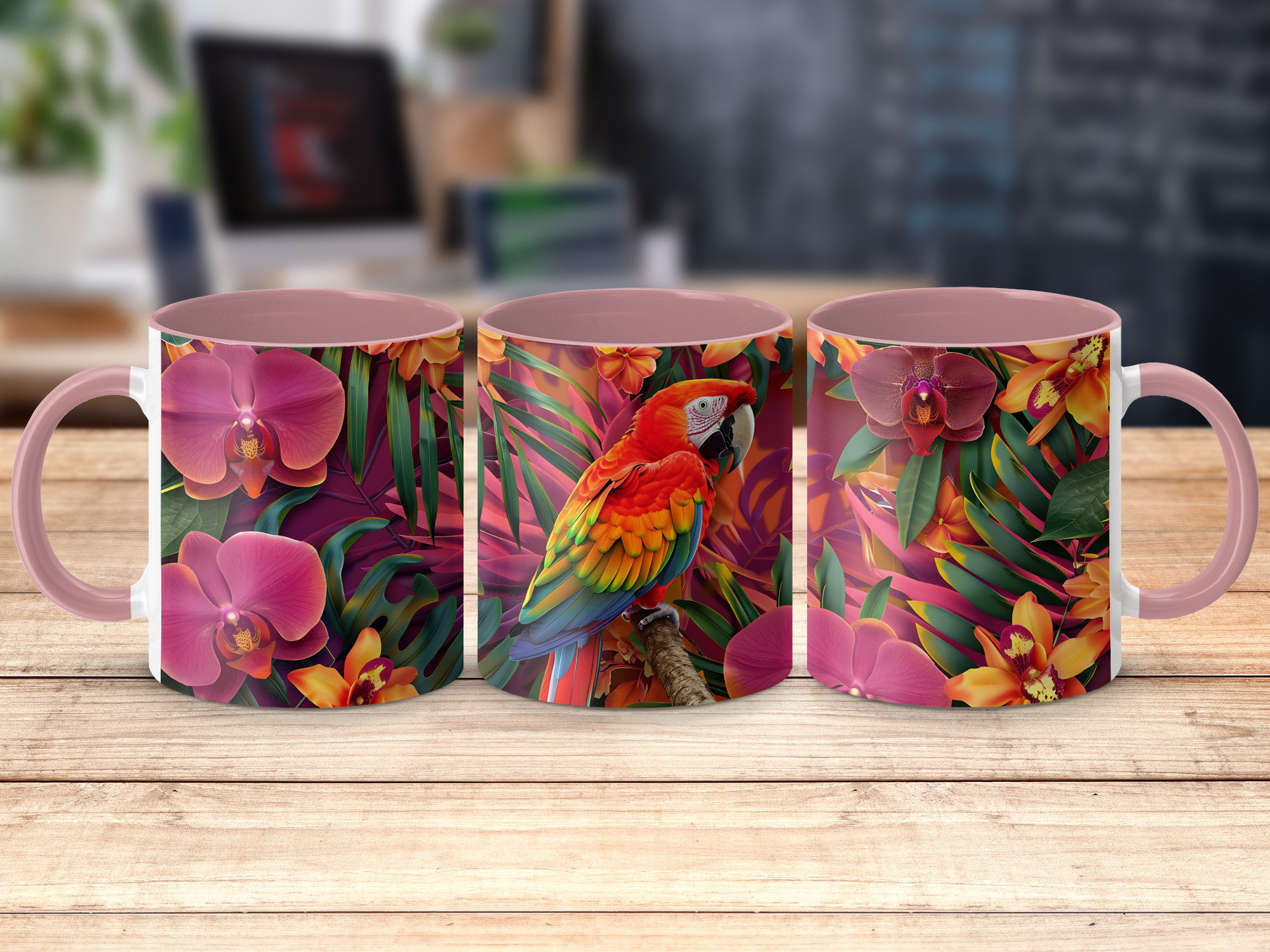 East Urban Home Set of 2 Realistic Animal Design 11oz Accent Mugs ...