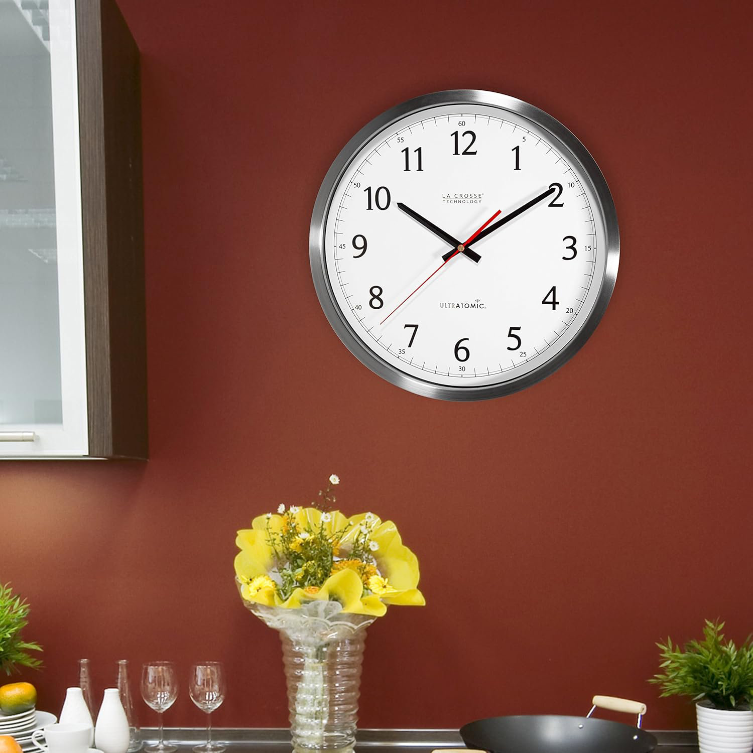 Latitude Run® 14 Inch Ultratomic Analog Stainless Steel Wall Clock ...