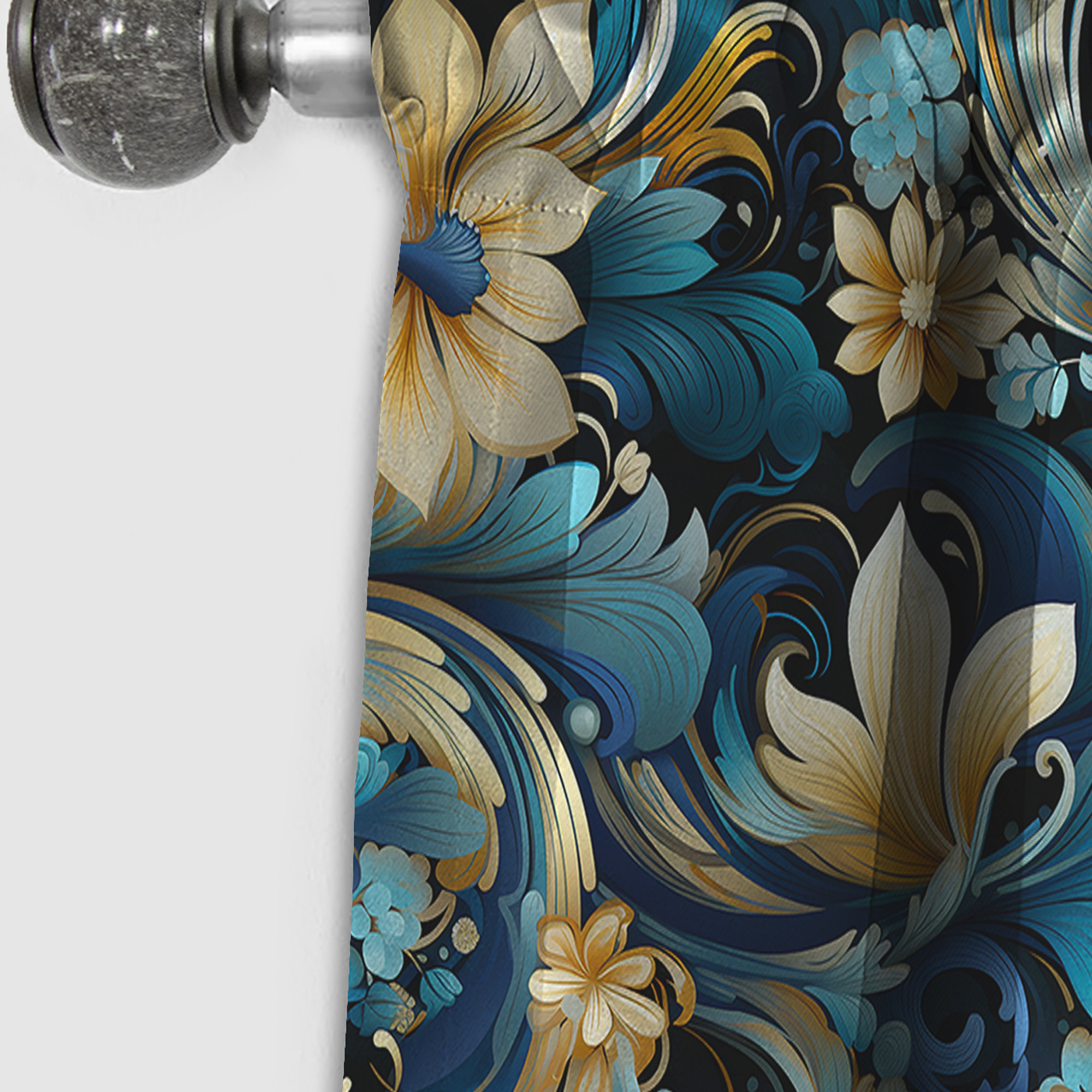 Design Art Ethnic Charm Paisley Pattern V - Floral Curtain - Blackout ...