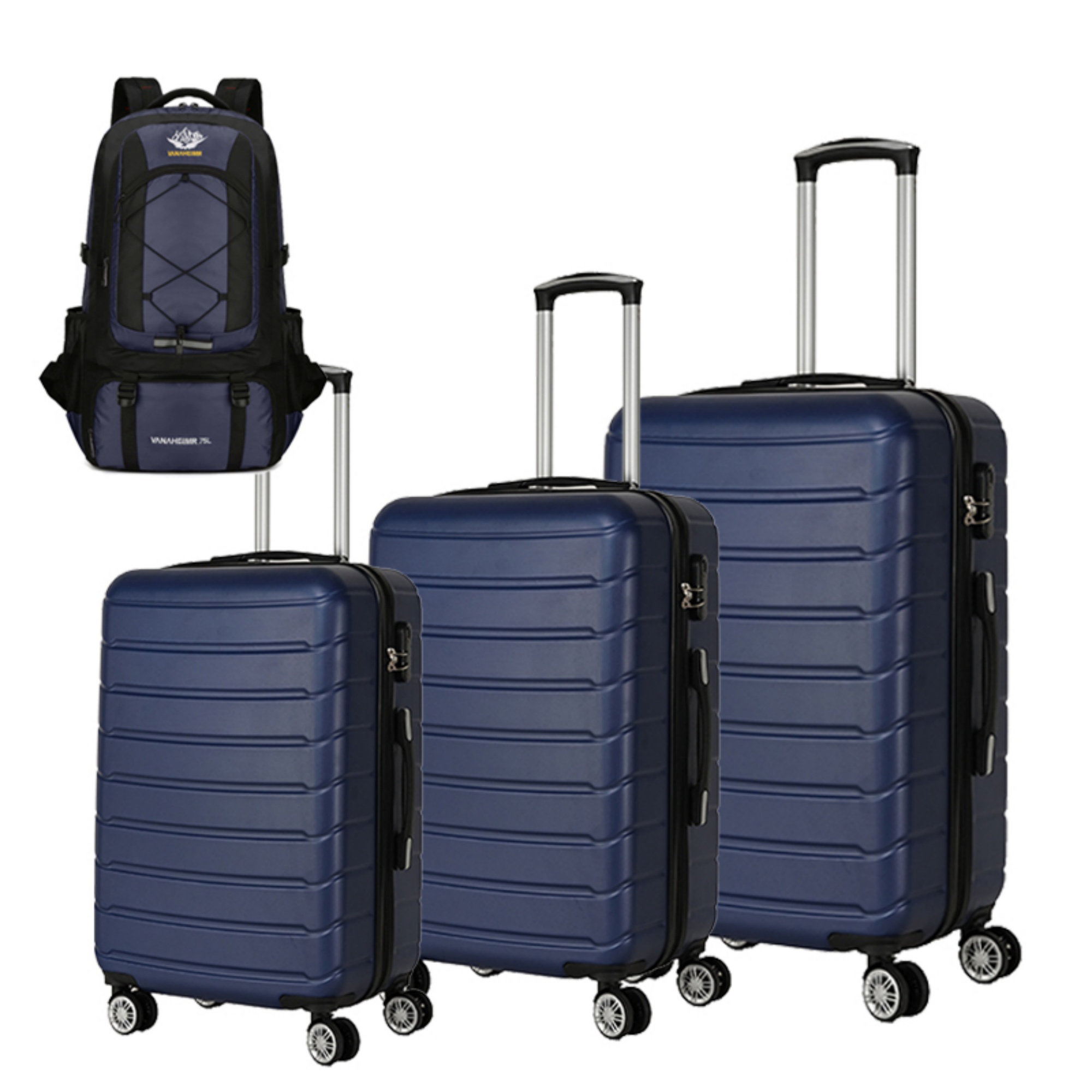 MINGZHE Set Of 3 Hard Shell Soft Edge Rotating Wheel Luggage ...