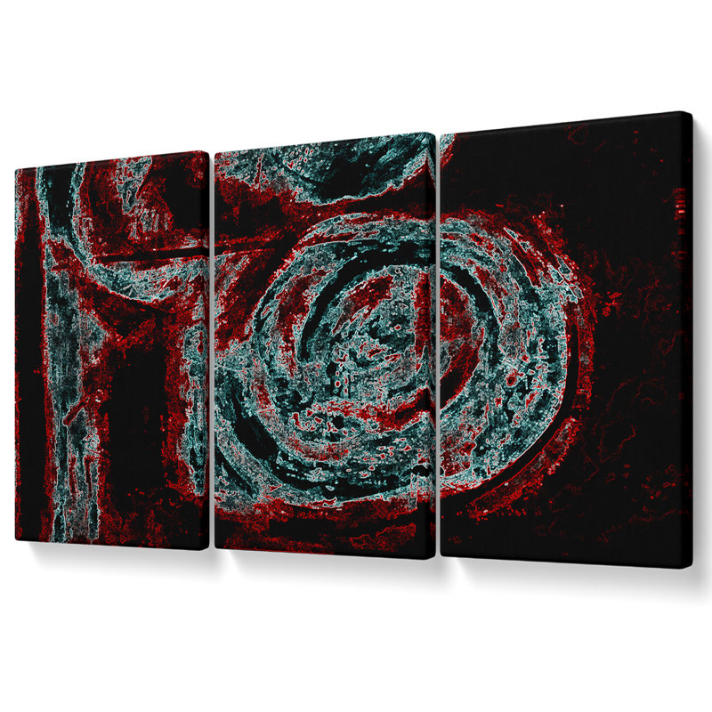 Ivy Bronx Red N Blue Mayhem Canvas 3 Panel Set | Wayfair.co.uk